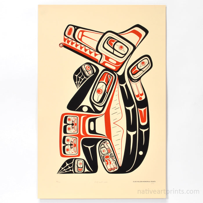 Wolf and Cubs by Elsie Nelson – Native Art Prints