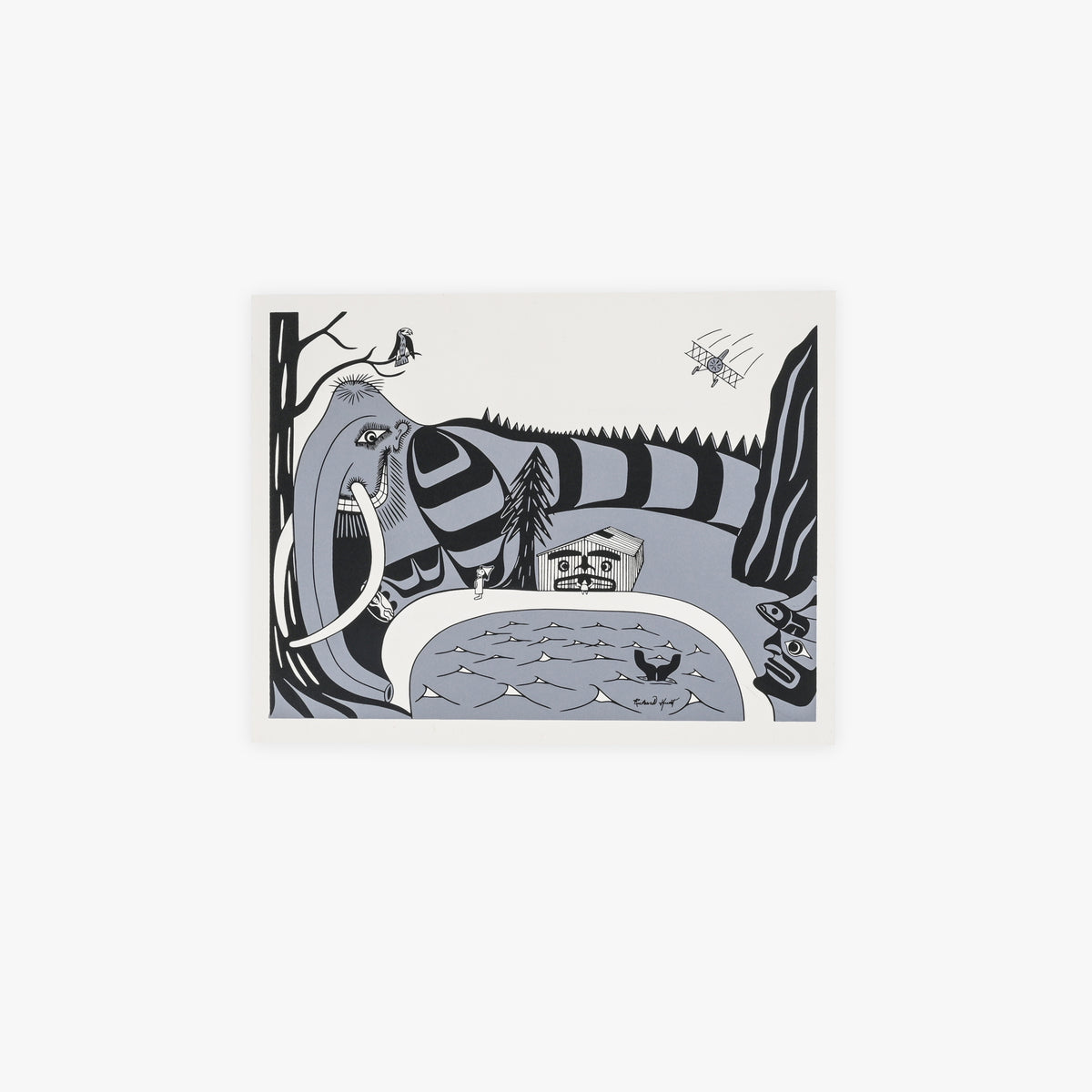 Grinning Mammoth by Richard Hunt – Native Art Prints